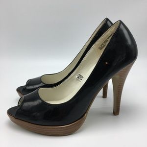 Mossimo Supply Co. | Shoes | Mossimo Black Patent Peep Toe Platform ...